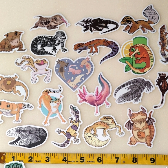 Office | Set Of 2 Fantasy Reptile Axolotl Salamander Stickers | Poshmark